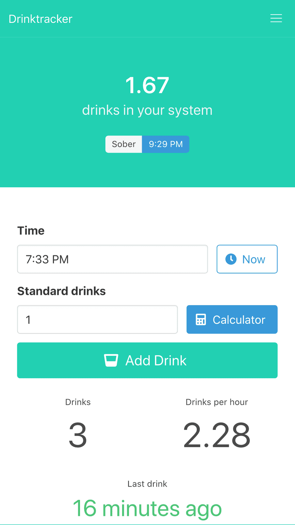The helpful drink tracking app designed for moderation - Drinktracker